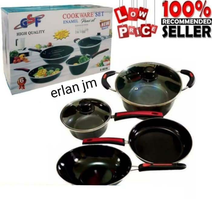 Jual Baru Panci Set Cook Ware Set Gsf Enamel High Quality G-1831N ...