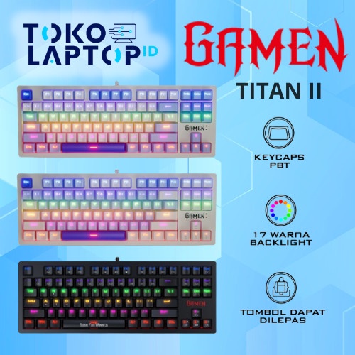 Jual Ready Gamen Titan II / 2 Mechanical Wired Gaming Keyboard | Shopee ...
