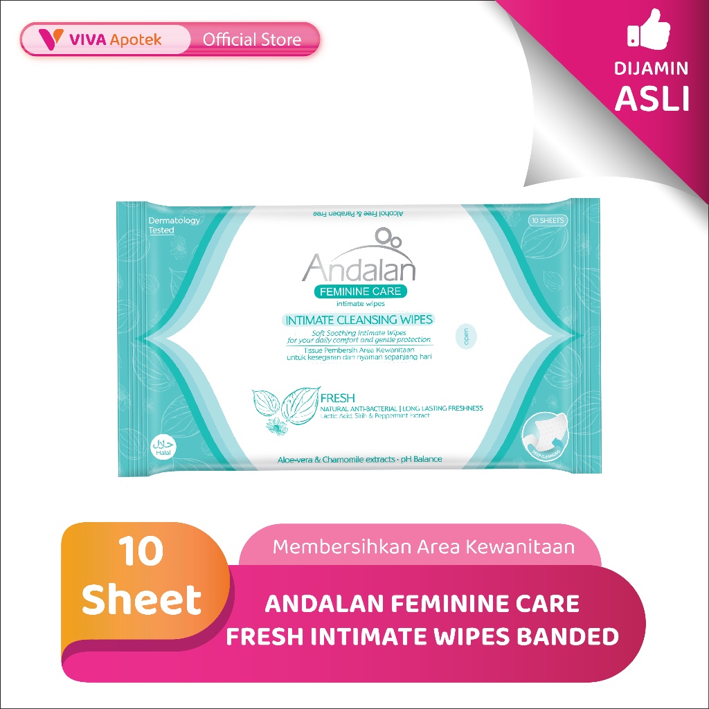Jual Andalan Feminine Care Fresh Intimate Wipes Banded (10 Sheets ...