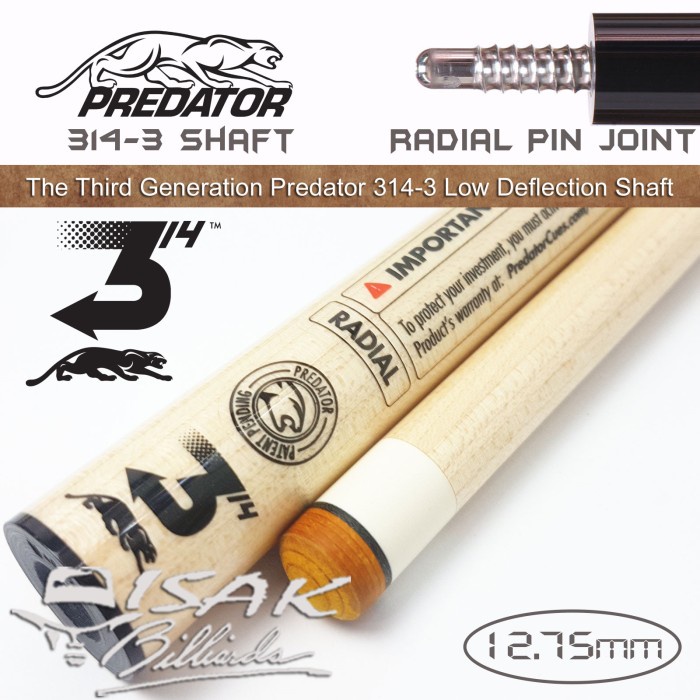 Jual Predator 314-3 Radial Pin Shaft - Low Deflection Billiard Stick ...