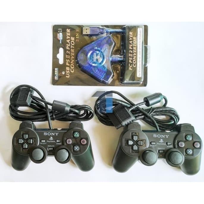 Jual Gamepad Joystick PC ( 2 Stik PlayStation + 1 Converter ) | Shopee ...