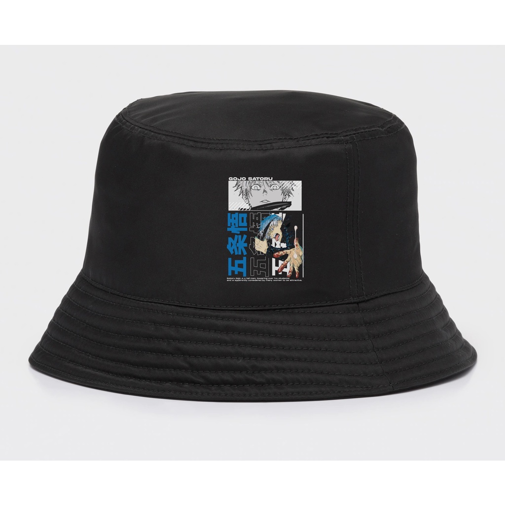 Jual Topi Bucket Hat Anime Jujutsu Kaisen Gojo Satoru Japan Kanji ...