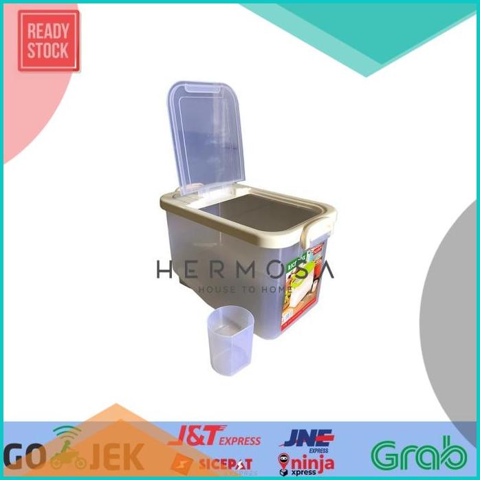 Jual Rice Box 5 Kg Tempat Kotak Beras Mini Plastik Tutup tempat beras ...