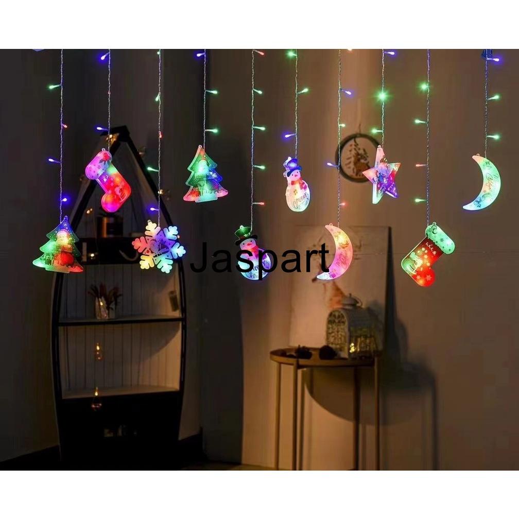 Jual Lampu Tirai Natal Mix Lampu Hias Merry Christmas Lampu Gantung ...