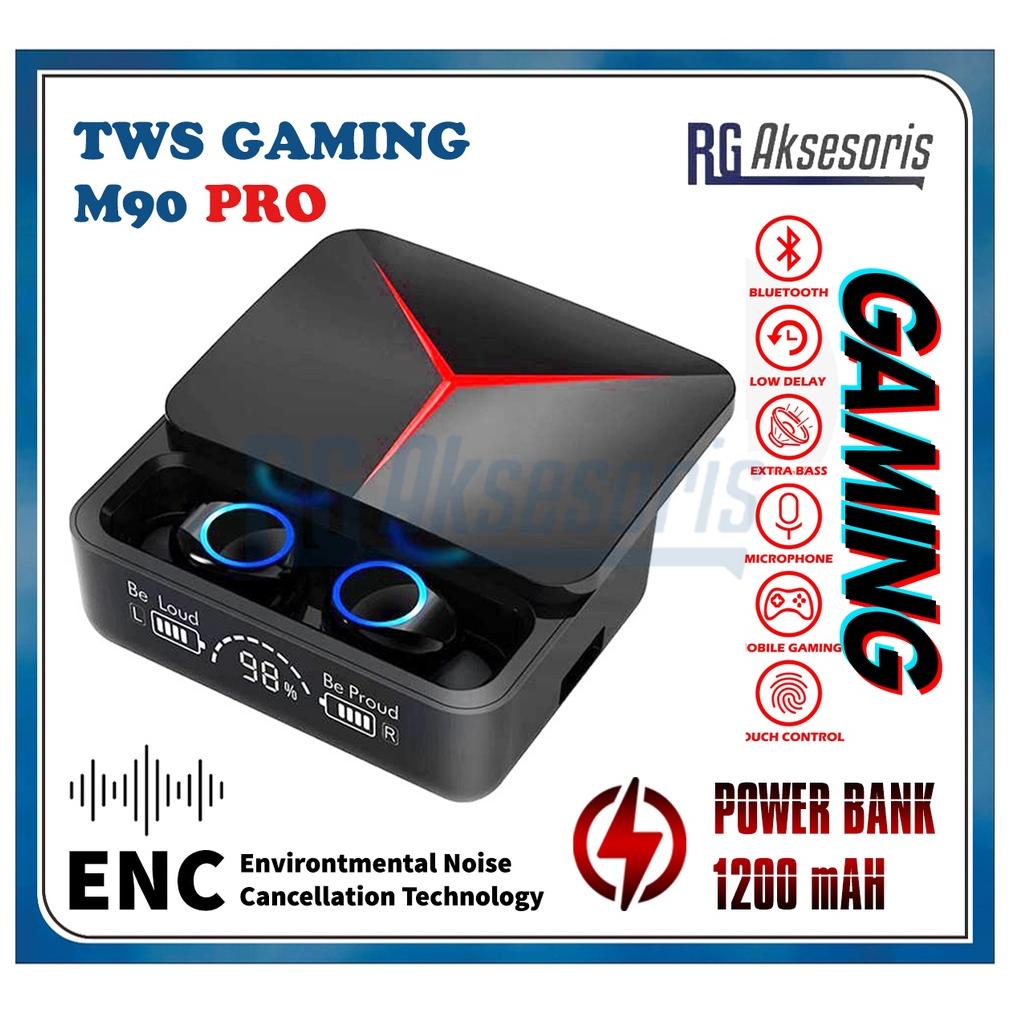 Jual RGAKSESORIS Headset Bluetooth TWS GAMING M90 Pro HD Led Display Headset Gaming Wireless ...
