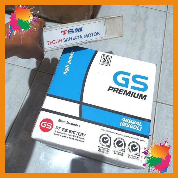 Jual aki accu basah 46b24l ns60l 12v 45ah asli original gs premium astra [tsm] | Shopee Indonesia