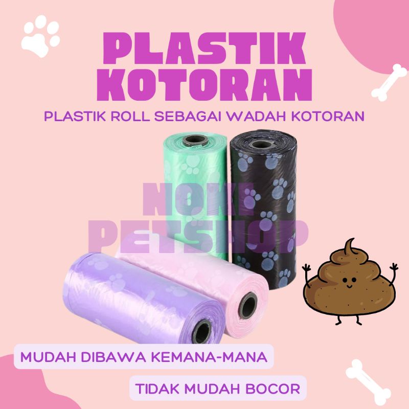 Jual [BISA COD] PLASTIK KOTORAN 1 ROLL 15PCS KUCING ANJING ROLL ...