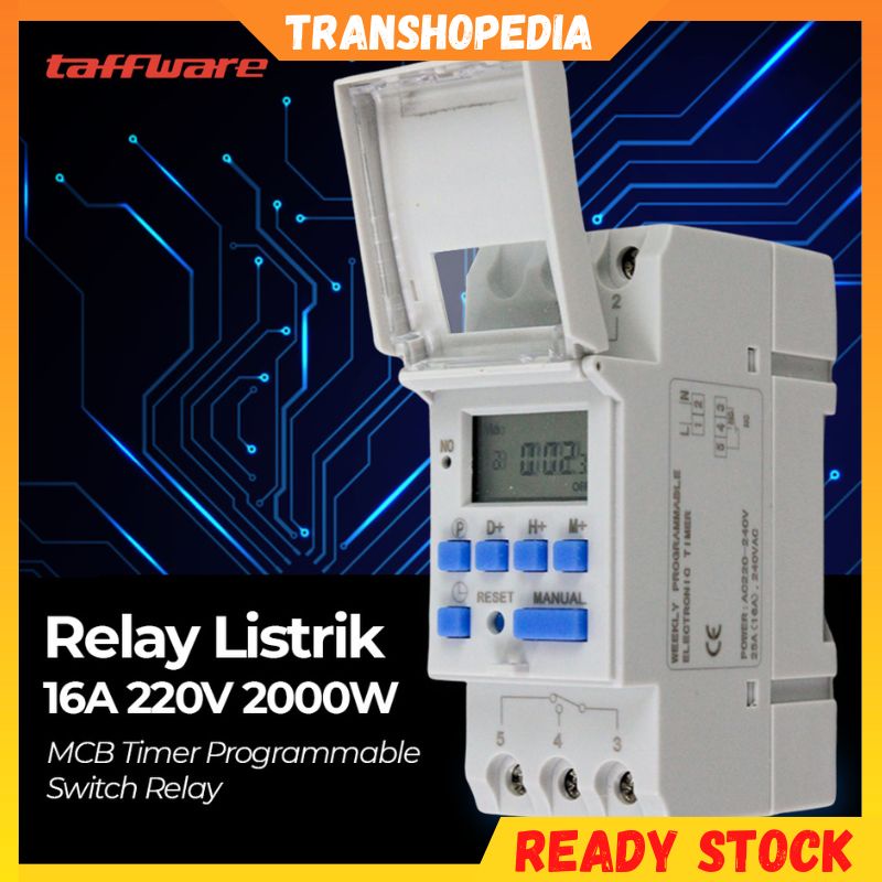 Jual PROMO MCB TIMER PROGRAMMABLE SWITCH RELAY 16A 220V 2000W ELEKTRIK ...