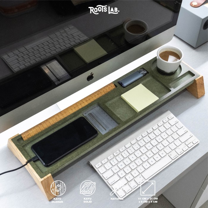 Jual Keyboard Aksesoris Organizer desk Meja Rak penyimpanan kayu ...