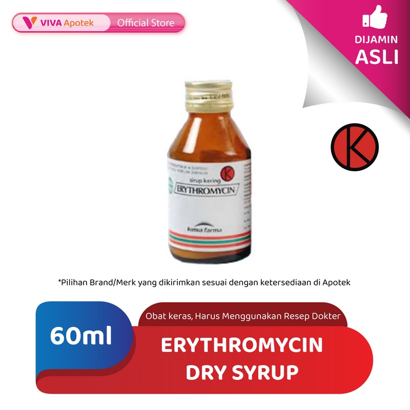 Jual Erythromycin Dry Syrup / Infeksi Bakteri / Antibiotik (60 ml ...