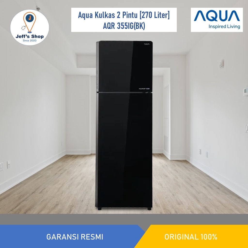 Jual Aqua Kulkas 2 Pintu [270 Liter] AQR 355IG(BK) | Shopee Indonesia
