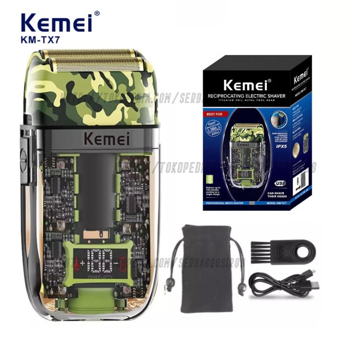 Jual Alat Cukur Rambut Hair Clipper Army Shaver Mesin Cukuran Kemei KM TX7 | Shopee Indonesia