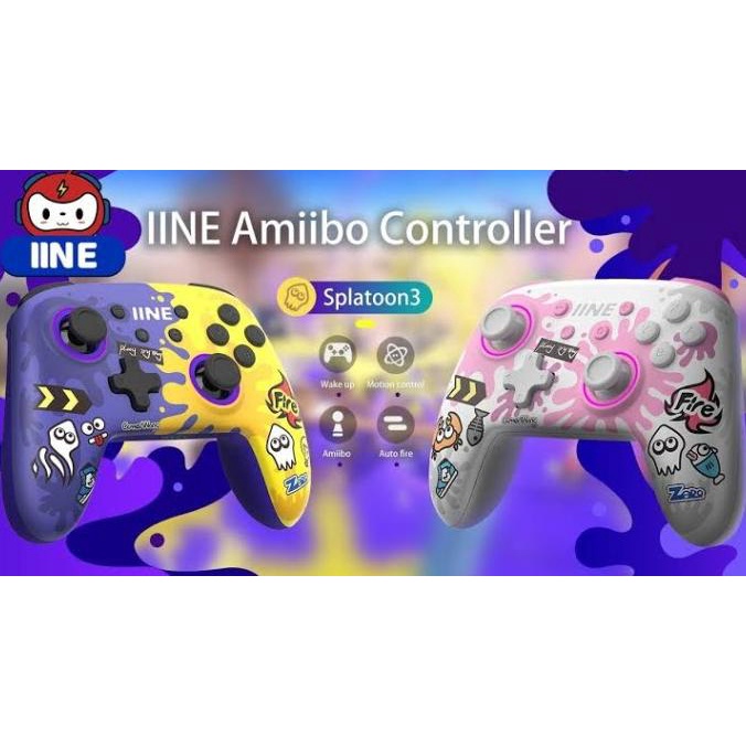 Jual IINE Splatoon Exclusive Wireless Controller Wake Up Support NFC ...
