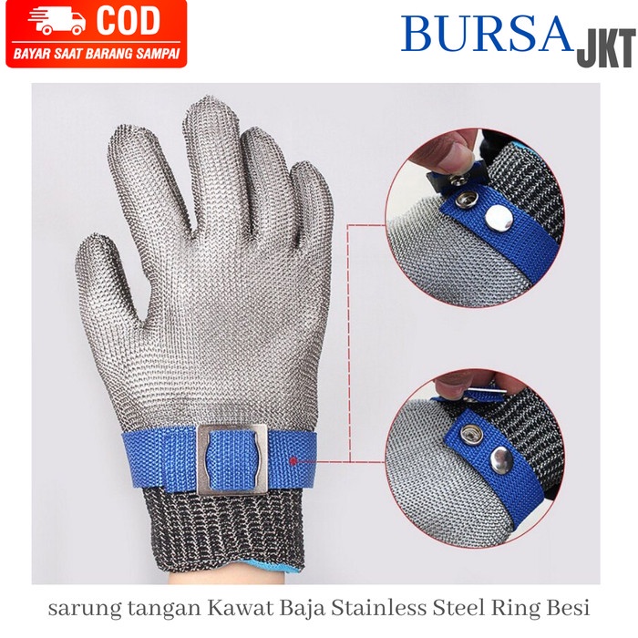 Jual Sarung Tangan Besi Baja Kawat Anti Pisau Senjata Tajam Utk ...
