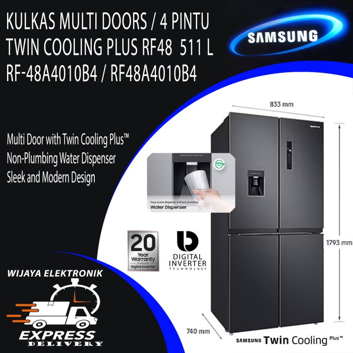 Jual KULKAS SAMSUNG RF48A4010B4 / RF48 TWIN COOLING PLUS MULTI DOORS ...