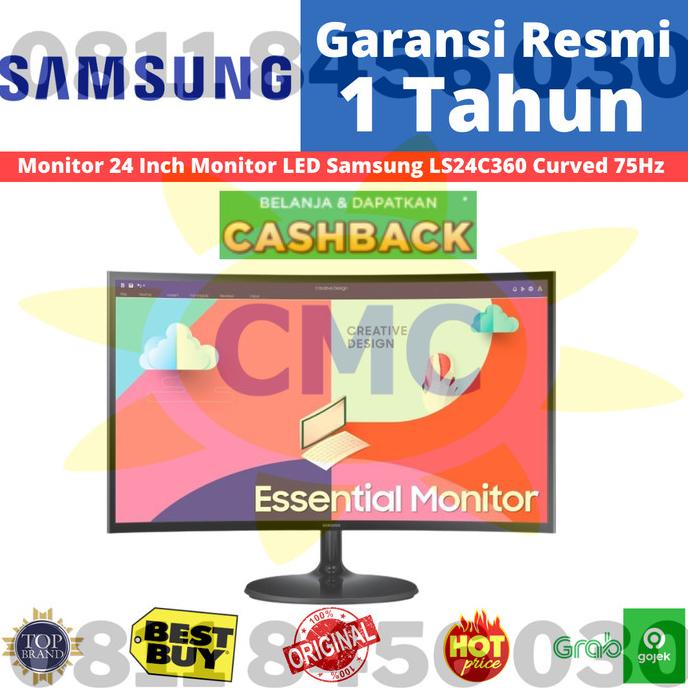 Jual Monitor Curved Monitor Samsung 24 Inch Led Ls24C360 75Hz Fhd ...