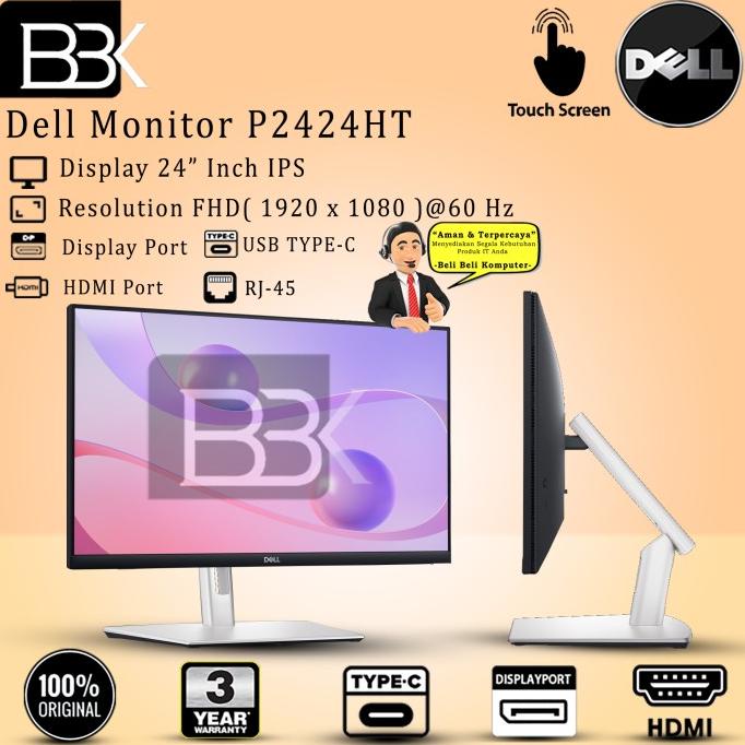 Jual Monitor Dell P2424Ht 24 Inch Ips 1920X1080 60Hz Touchscreen Usb-C ...