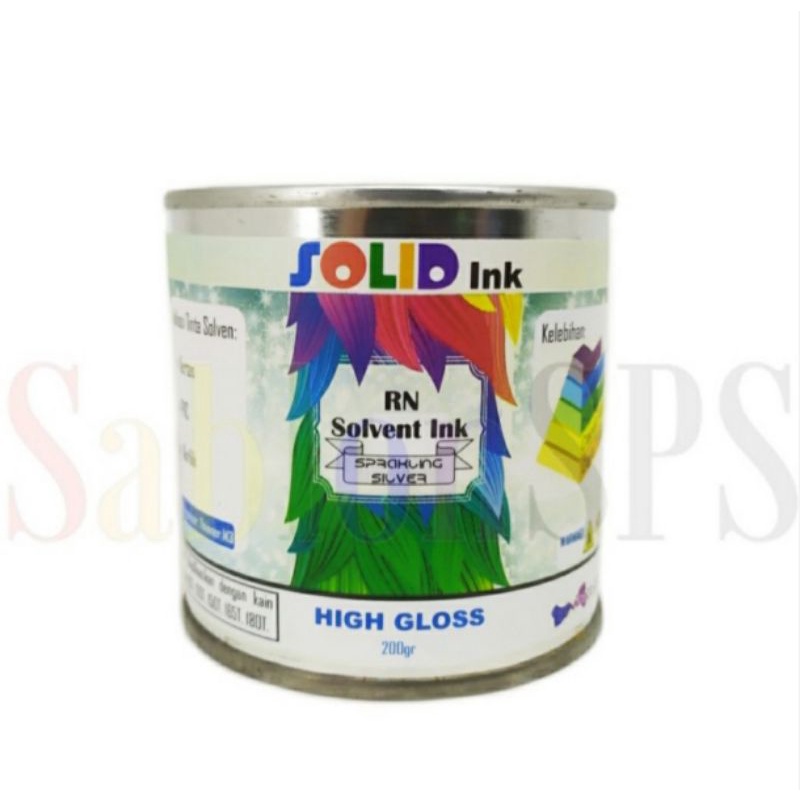 Jual TINTA SABLON PVC SOLVENT BASED 200GR SPARKLING SILVER KERTAS VINYL ...