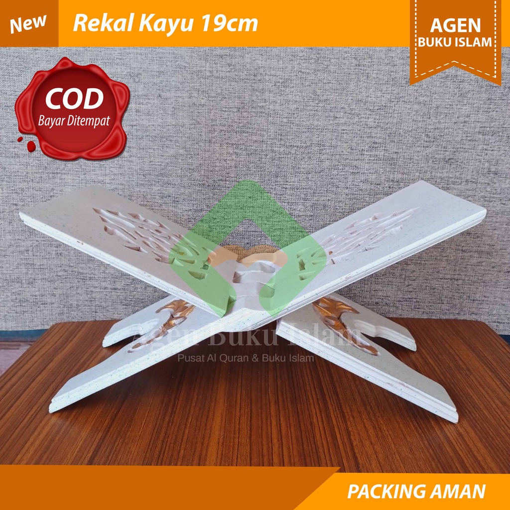 Jual COD Rekal Kayu Lipat Putih Alas Baca Al Quran Ukuran Besar Rehal ...