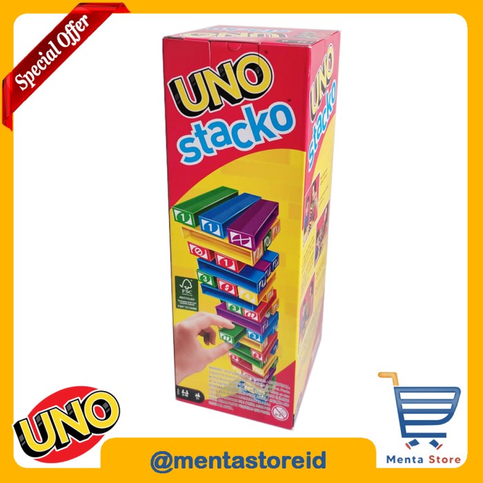 Jual UNO Stacko Original Mattel Mainan Family Toys Stacking Fun Games ...