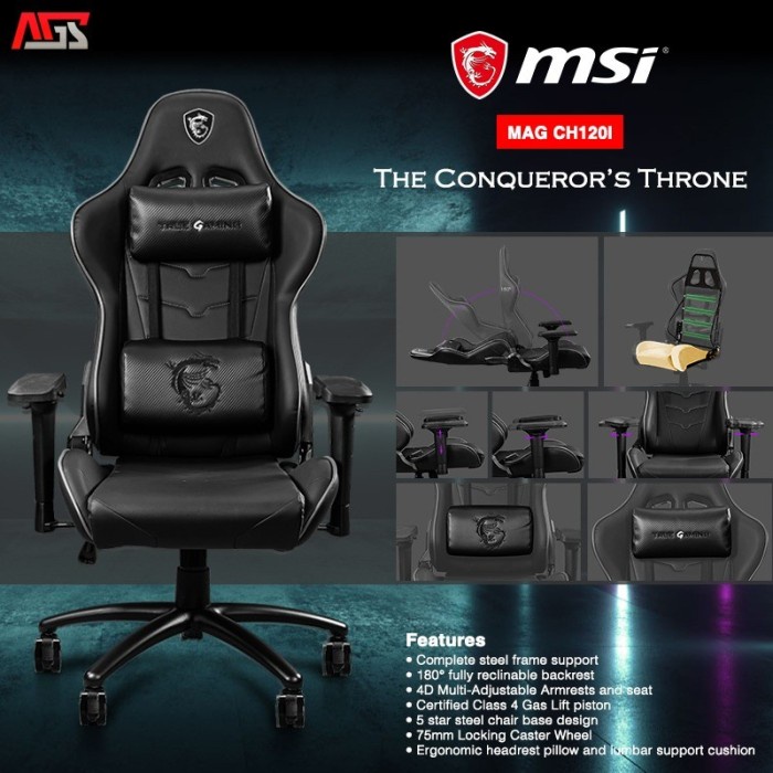 Jual MSI MAG CH120I GAMING CHAIR - KURSI GAMING | Shopee Indonesia
