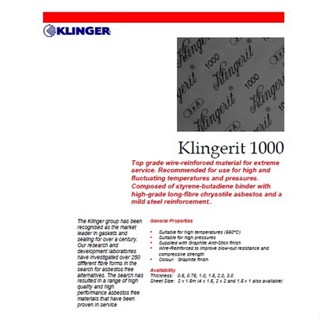Jual Packing Gasket Klingerit 1000 ASLI ORIGINAL Tbl 6MM best | Shopee Indonesia