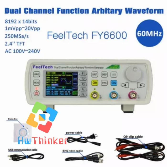 Jual FUNCTION GENERATOR FY6600-60M 60MHZ DIGITAL CONTROL DUAL-CHANNEL ...