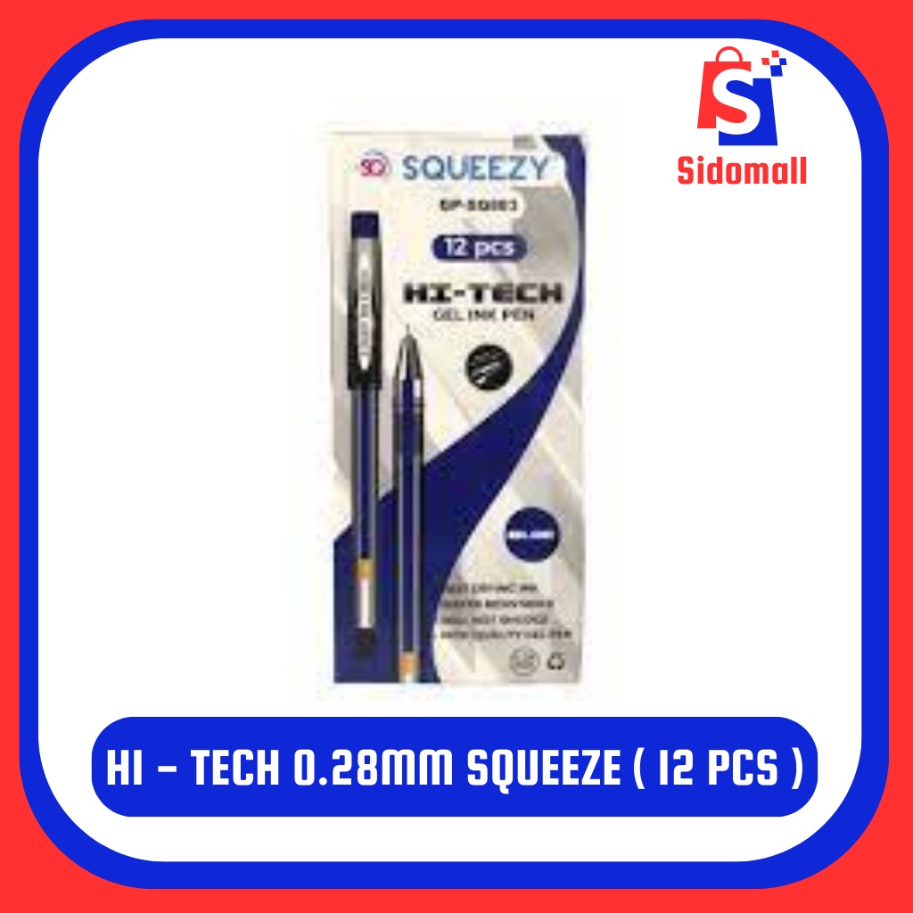 Jual SQUEEZY PEN PULPEN PENA GEL INK PEN HI-TECH 0.28MM ISI 12PCS TINTA ...