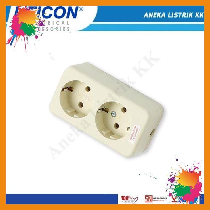 Jual terminal listrik stop kontak colokan 2 lubang uticon st-128 [anp] | Shopee Indonesia
