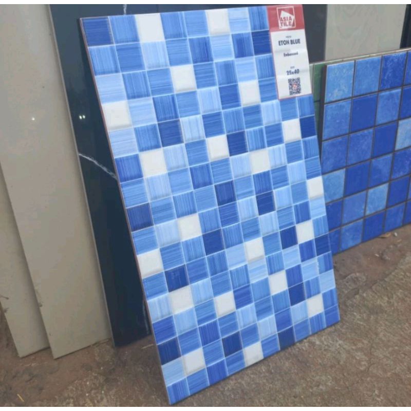 Jual Keramik Dinding Kamar Mandi 25x40 Mozaik Biru Eton Blue - Asia ...