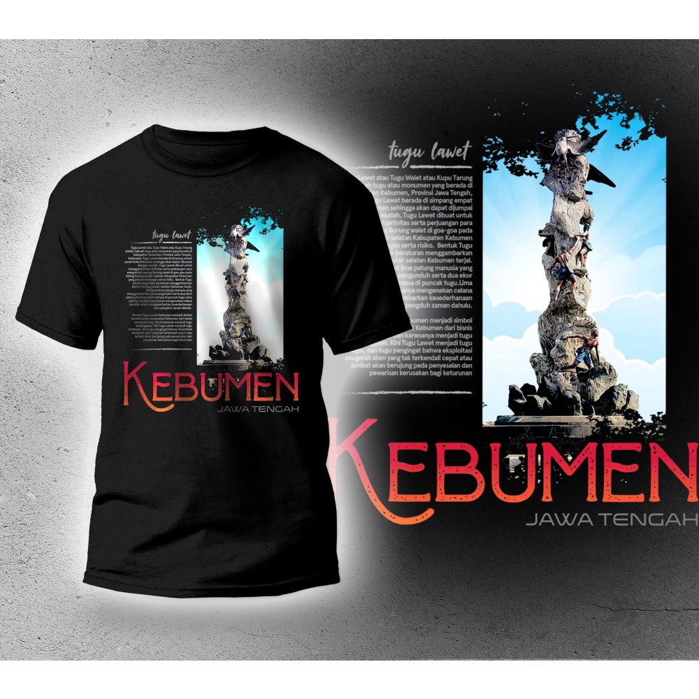 Jual T-Shirt Distro Premium TUGU LAWET Kaos Khas KEBUMEN - KBM4 | Shopee Indonesia