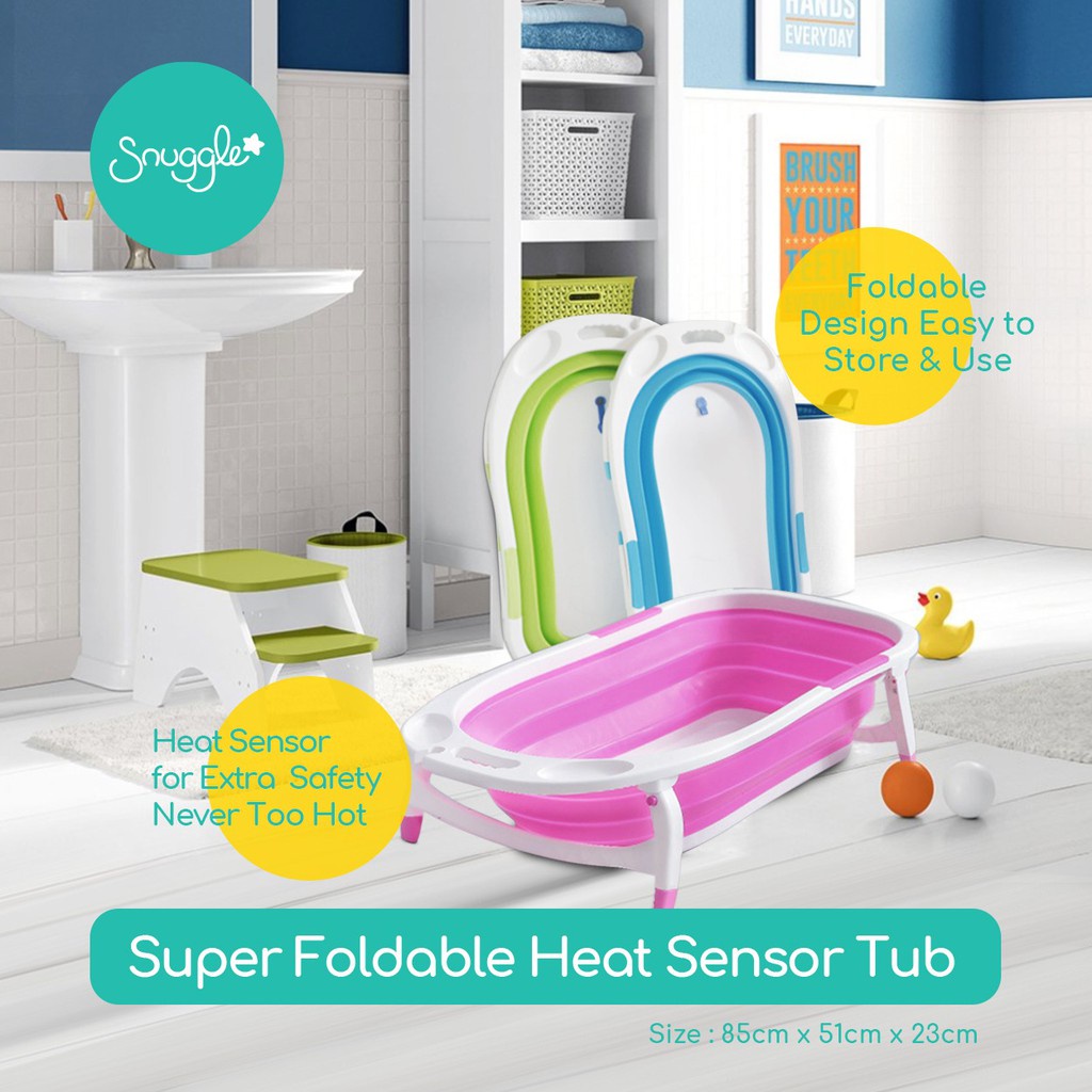 Jual Crown Baby ember mandi lipat / Snuggle Super Foldable Heat Sensor ...