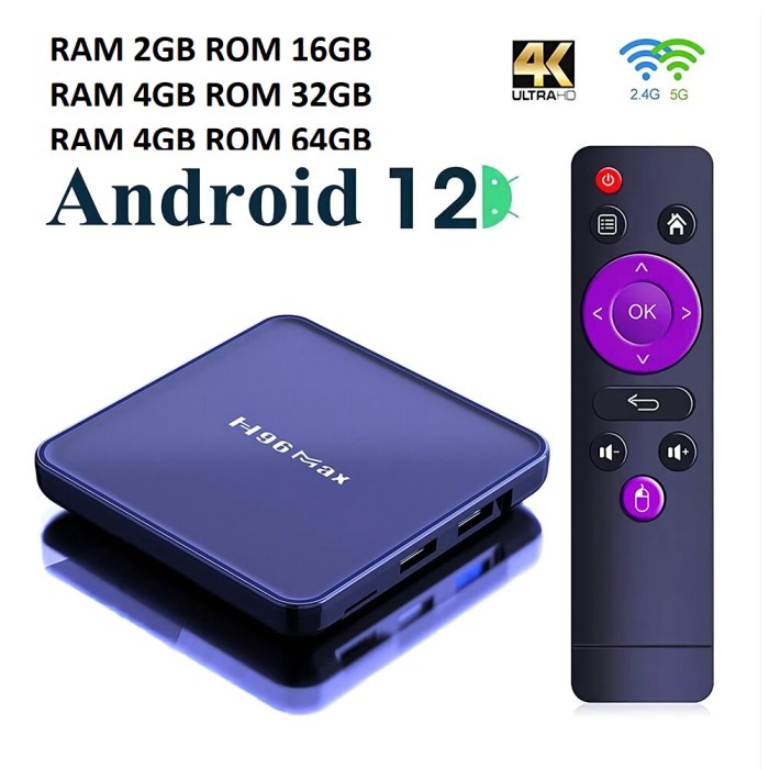 Jual [Original] H96 Max V12 Ram 2Gb16Gb Tv Box Android 12 Bluetooth ...