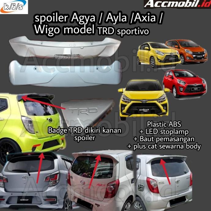 Jual spoiler toyota agya daihatsu ayla trd model trd plastik dengan ...