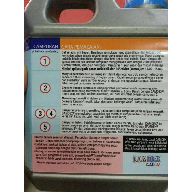 Jual Damdex 1 Kg/Pengeras Beton Anti Cor Air/Obat Cor Plester | Shopee ...