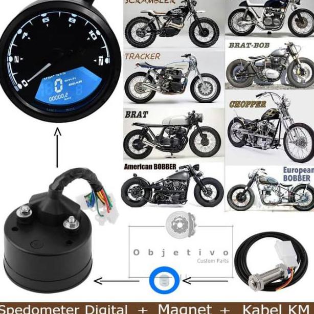 Jual Best! Speedometer digital babon bulat universal harley rxking cb ...