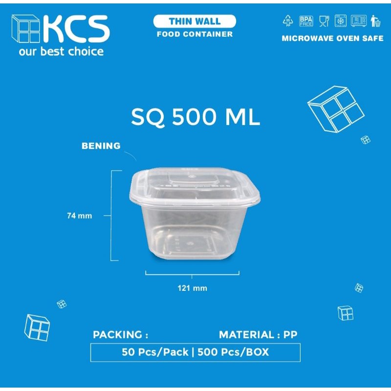 Jual Thinwall square KCS, food storage, food container, wadah penyimpan ...