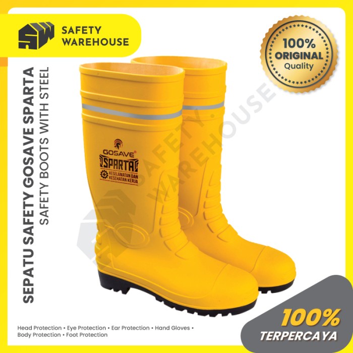 Jual Sepatu Boot Safety Rubber GOSAVE SPARTA With Steel Toe | Shopee ...