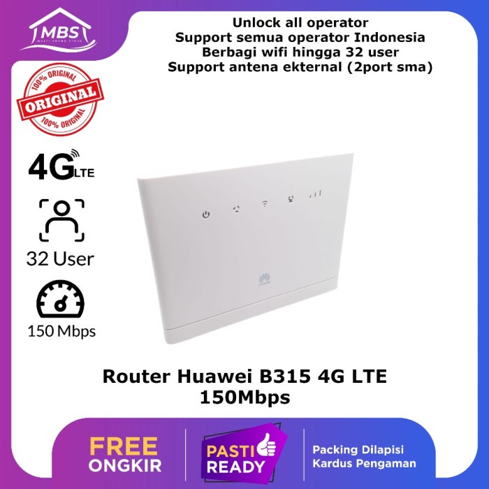 Jual Huawei B315 Router Wifi Wireless 4G LTE 150Mbps Unlock All Operator | Shopee Indonesia