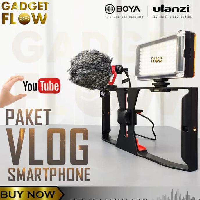 Jual PAKET VLOG LENGKAP HP Mic BOYA BY MM1 Lampu LED U-RIG Handphone 2 ...