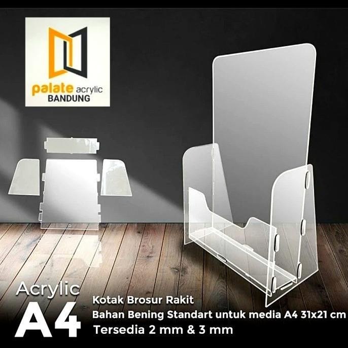 Jual din RAK/TEMPAT BROSUR BROCHURE ACRYLIC A4 /AKRILIK BOX BROSUR A4 ...