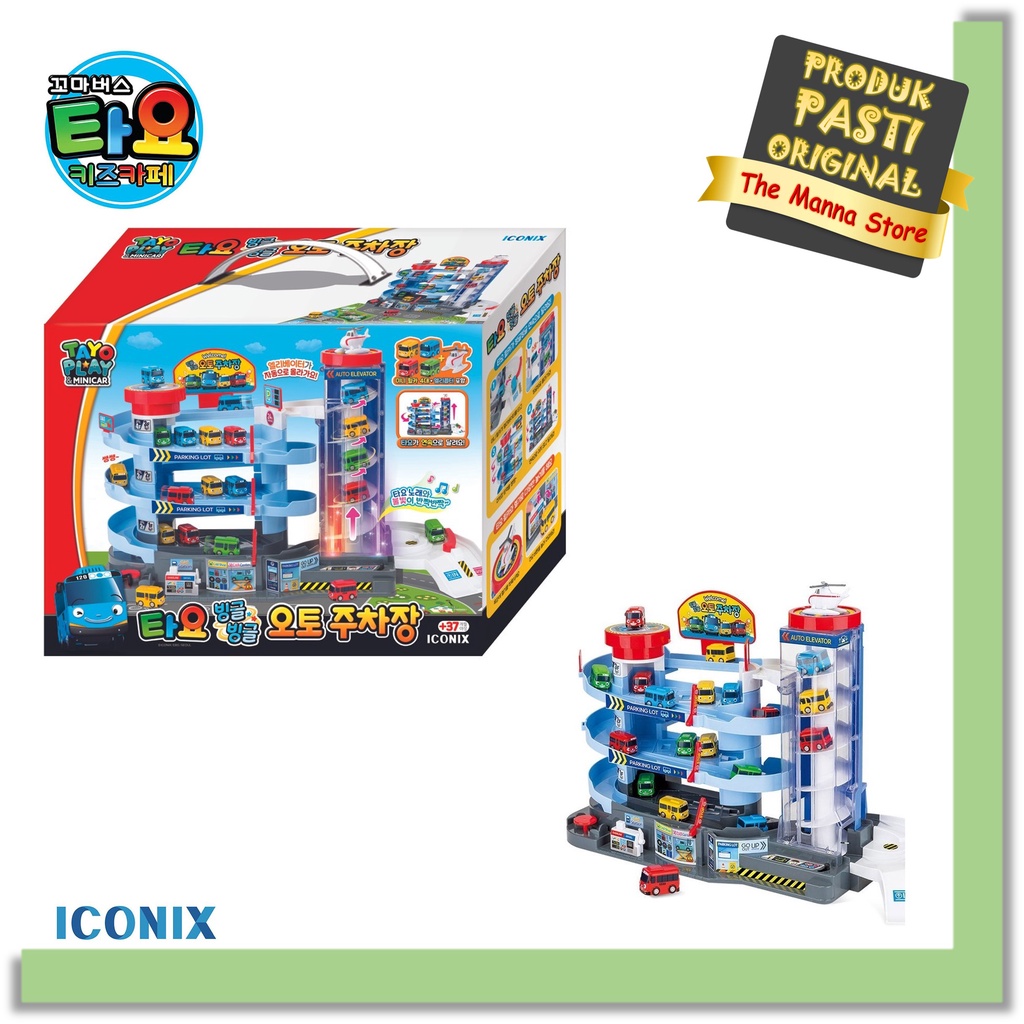 Jual Iconix Tayo The Little Bus Auto Lift and Wheelcar PlaySet Original Korean Toys Animation ...