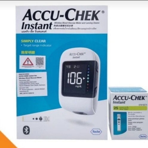 Jual Accu chek instant meter kit ( satu set alat, strip, jarum, penlet ...