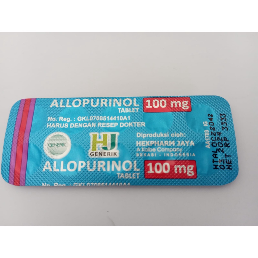 Jual ALLOPURINOL 100MG 1 STRIP 10 TABLET | Shopee Indonesia