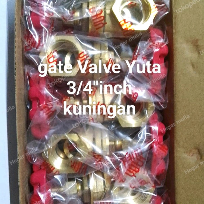 Jual gate Valve Yuta 3/4"inch Kuningan Get straig way valve | Shopee ...