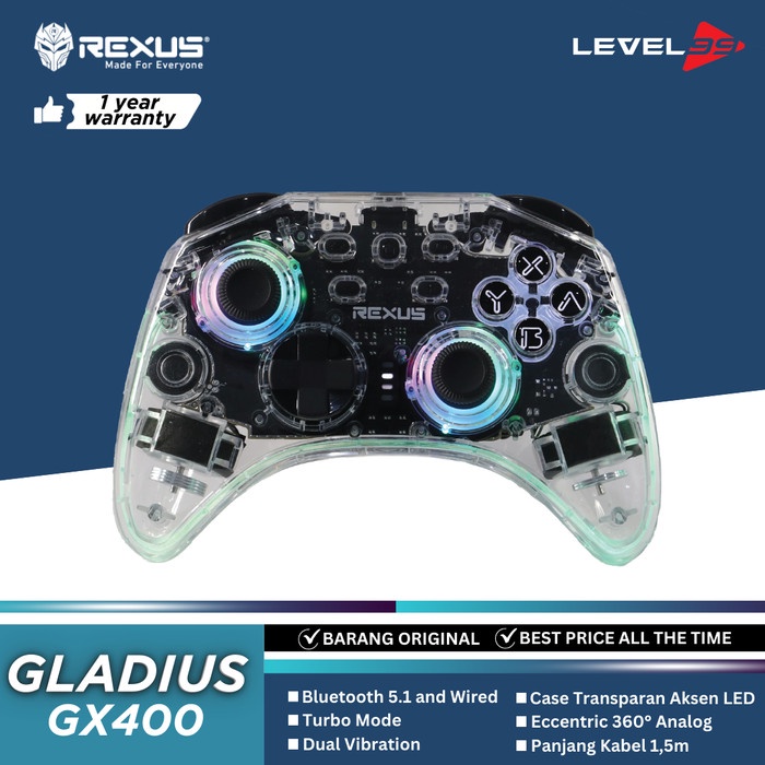 Jual REXUS BLUETOOTH GAMEPAD GLADIUS GX400 WIRELESS | Shopee Indonesia