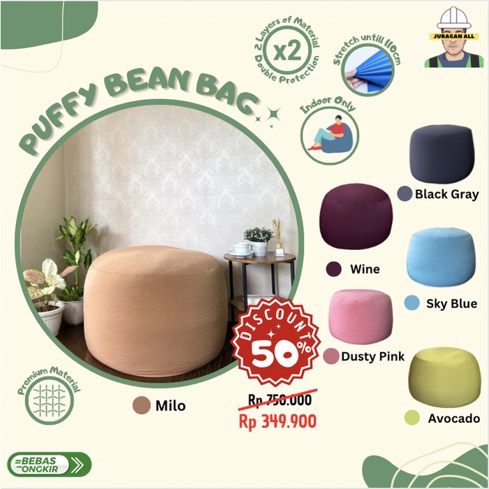 Jual Bean Bag / Puffy Bean Bag / Bean Bag Plus Isi / Squishy Bean Bag-Milo | Shopee Indonesia