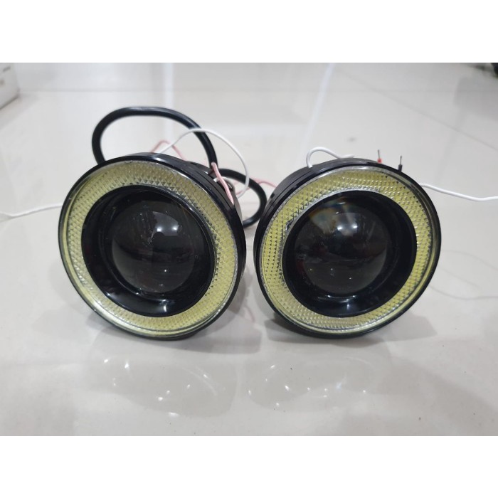 Jual Foglamp Led Angel Eyes R500 Projector Cob Putih Drl Angel Eyes Star | Shopee Indonesia