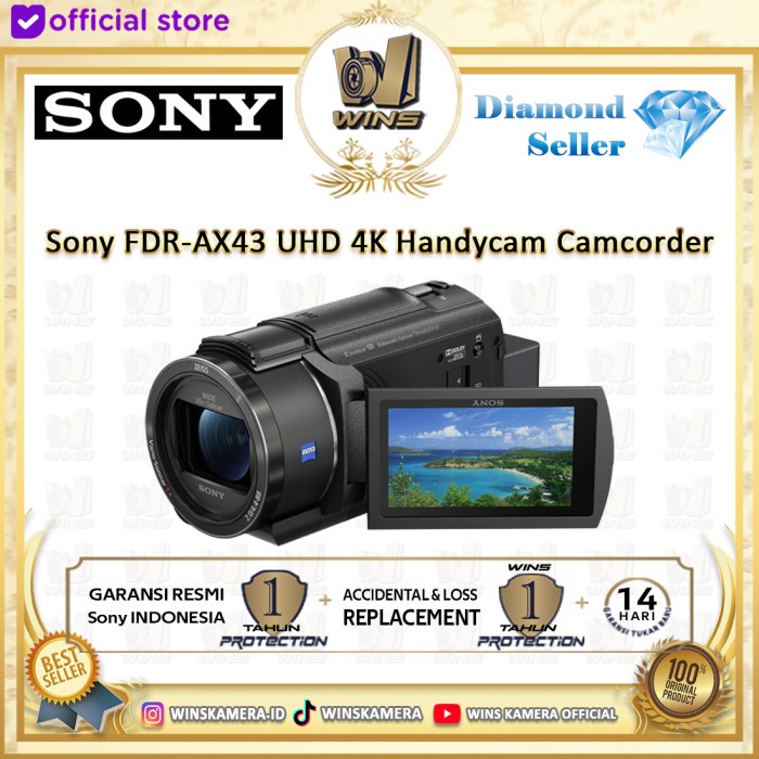 Jual SONY FDR-AX43 UHD 4K HANDYCAM CAMCORDER - GARANSI RESMI SONY ...