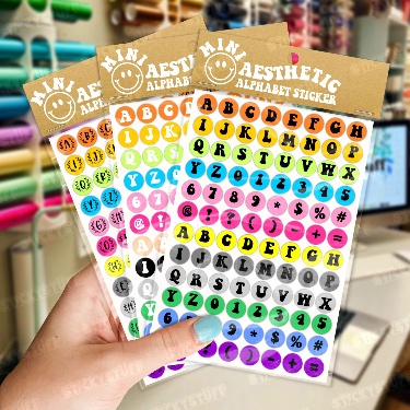 Jual Stiker Alphabet Bulat A-Z isi 96 Lingkaran Scrapbook Stiker Plus ...